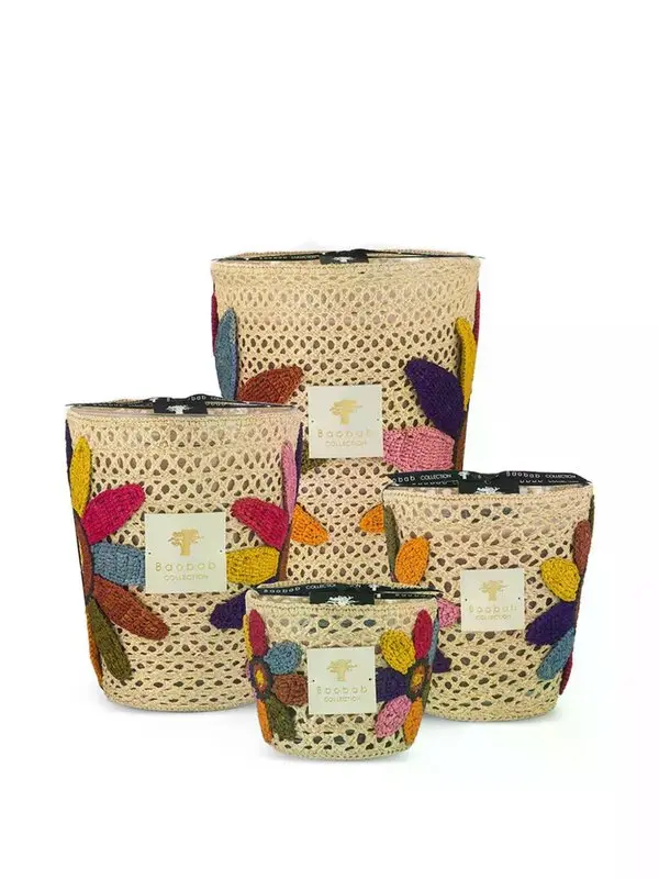 BAOBAB COLLECTION Girasol Hand-braided Raffia Candle