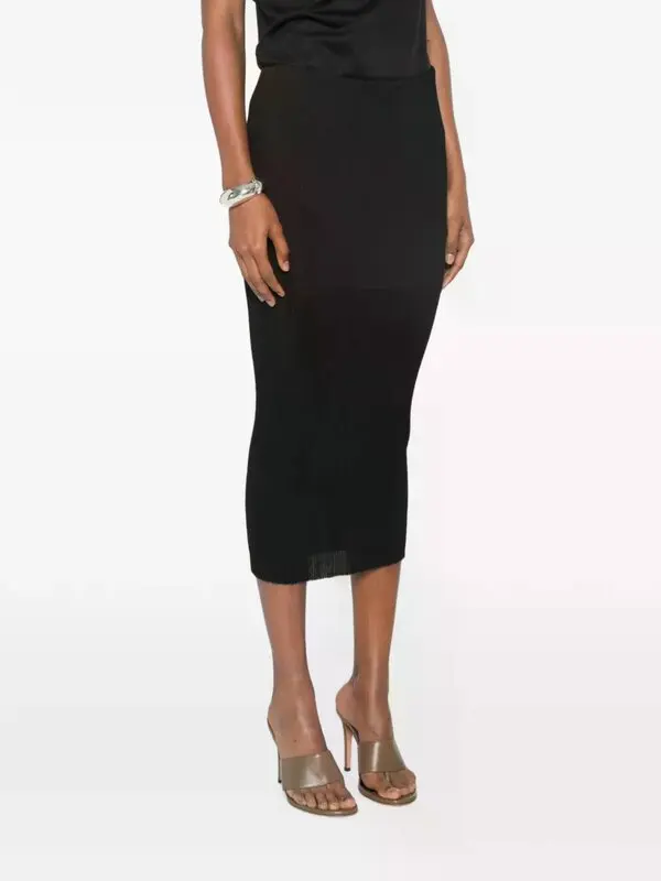 Alberta Ferretti Ribbed Knit Midi Skirt