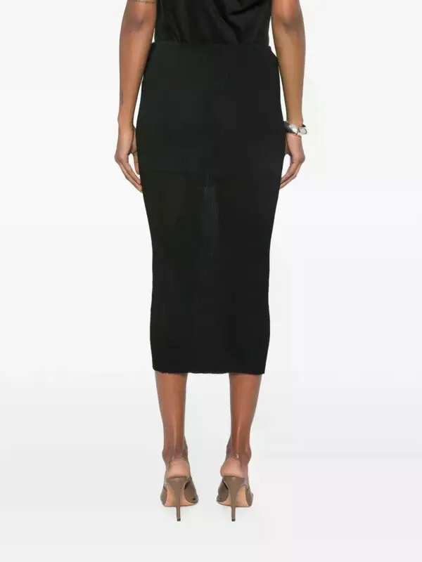 Alberta Ferretti Ribbed Knit Midi Skirt