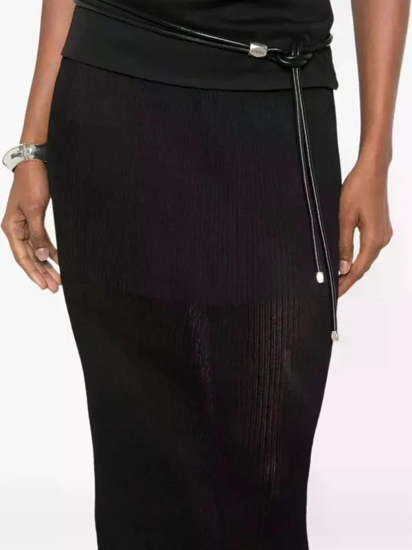 Alberta Ferretti Ribbed Knit Midi Skirt