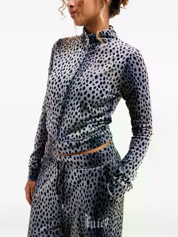 Juicy Couture Cheetah Print Velour Sweatshirt