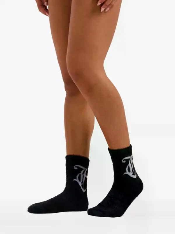 Juicy Couture Logo Intarsia Fluffy Socks Pack Of Two