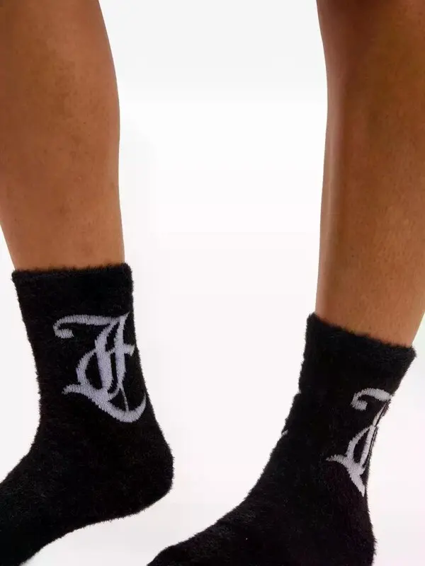 Juicy Couture Logo Intarsia Fluffy Socks Pack Of Two