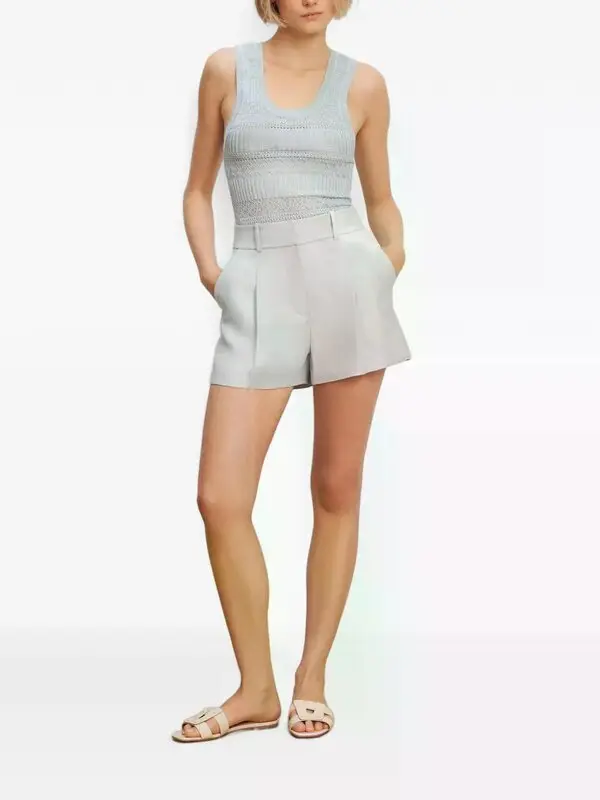Veronica Beard Craig Pleated Shorts - Blue
