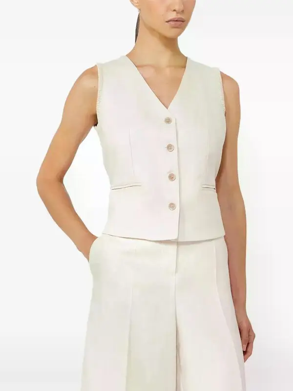 Max Mara Cable-knit Button-up Waistcoat - Neutrals