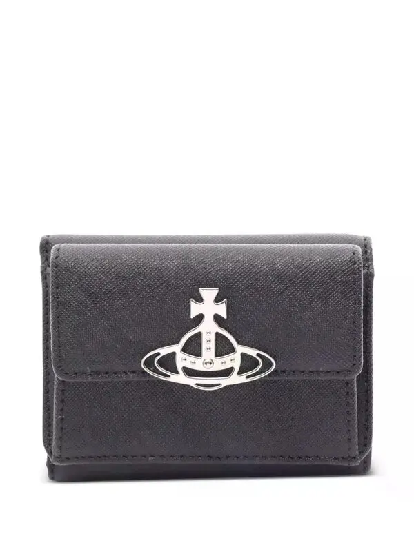 VIVIENNE WESTWOOD 2020s Orb-plaque Trifold Wallet - Black
