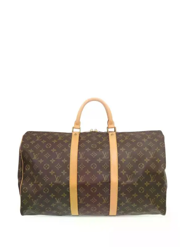 LOUIS VUITTON Monogram Keepall 50 Travel Bag - Brown