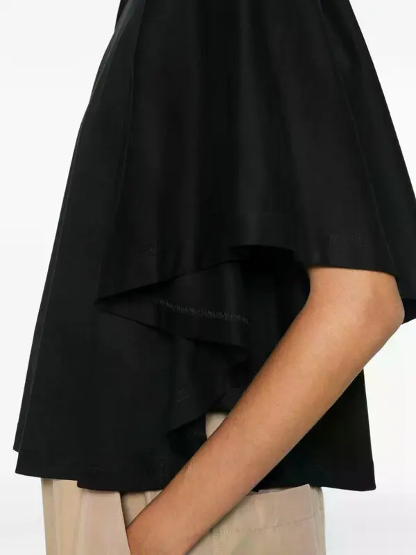 PSOPHIA Ruffled Cape-sleeve Cotton T-shirt