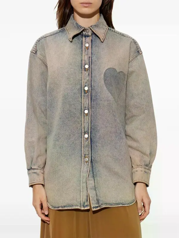 Moschino Heart Detail Denim Shirt