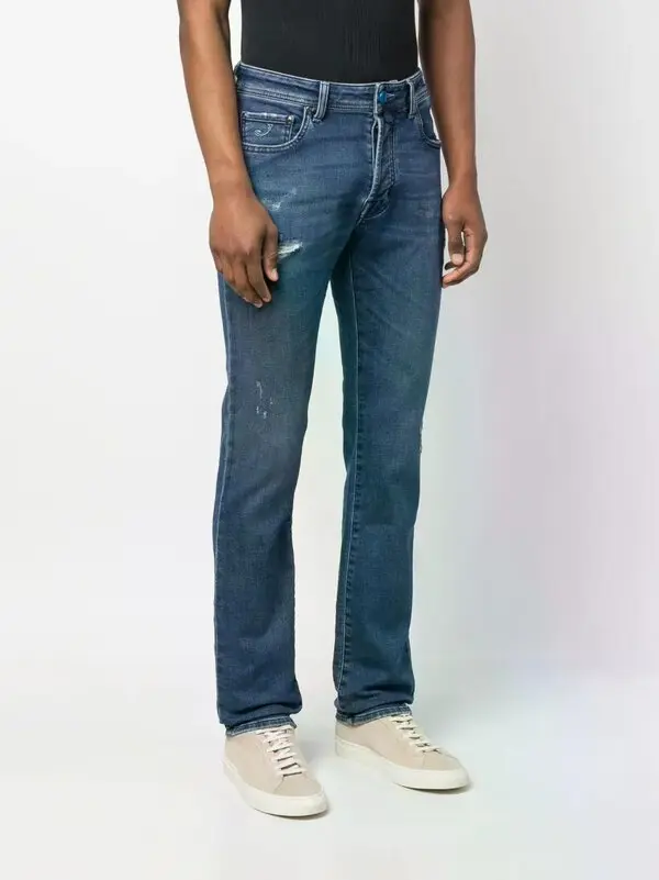 Jacob Cohen Ripped Straight-leg Jeans