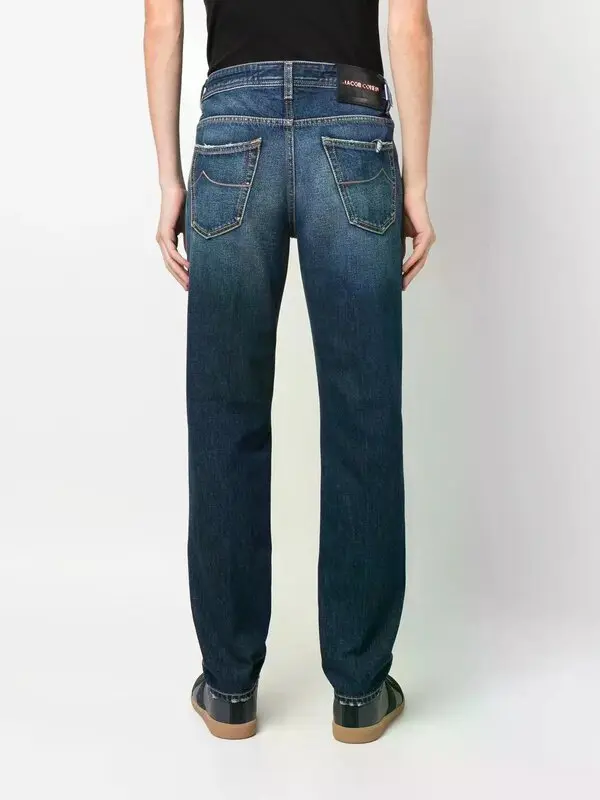Jacob Cohen Stonewashed Straight-leg Jeans