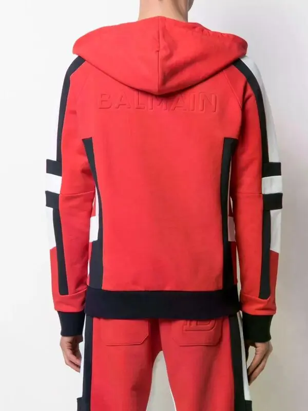 Balmain Color-block Zip-up Hoodie