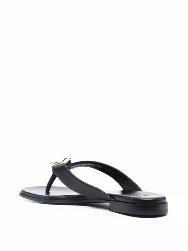 Givenchy Logo Plaque Leather Sandals