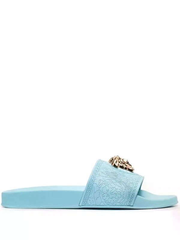 Versace Medusa Plaque Slides - Blue