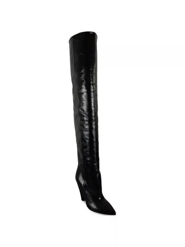 Saint Laurent Niki Leather Thigh High Boots