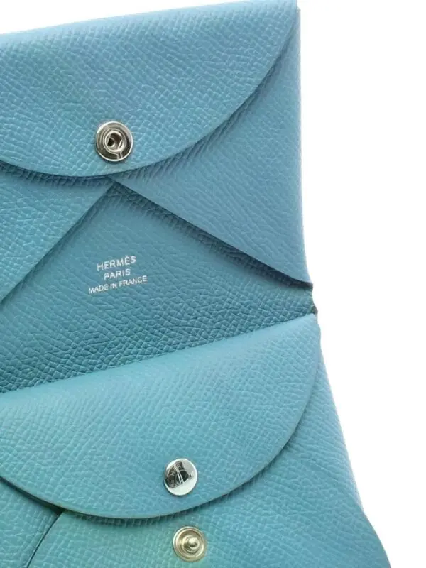 Hermès 2023 Calvi Duo Epsom-leather Card Holder - Blue