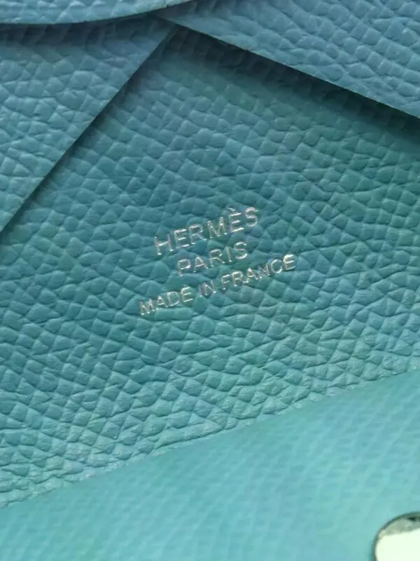 Hermès 2023 Calvi Duo Epsom-leather Card Holder - Blue