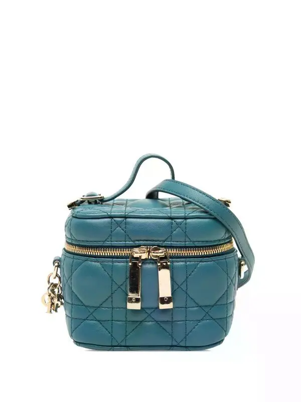 Dior Micro Lambskin Lady Vanity Case Satchel - Blue