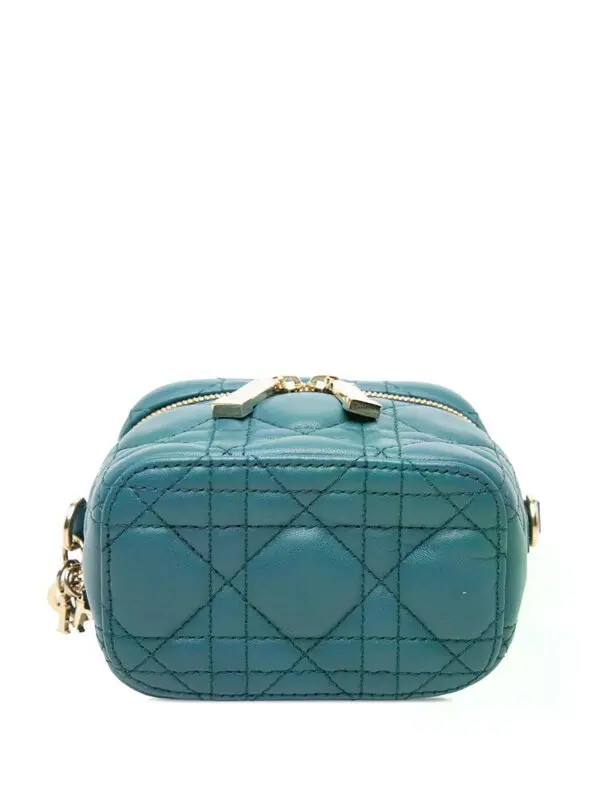 Dior Micro Lambskin Lady Vanity Case Satchel - Blue
