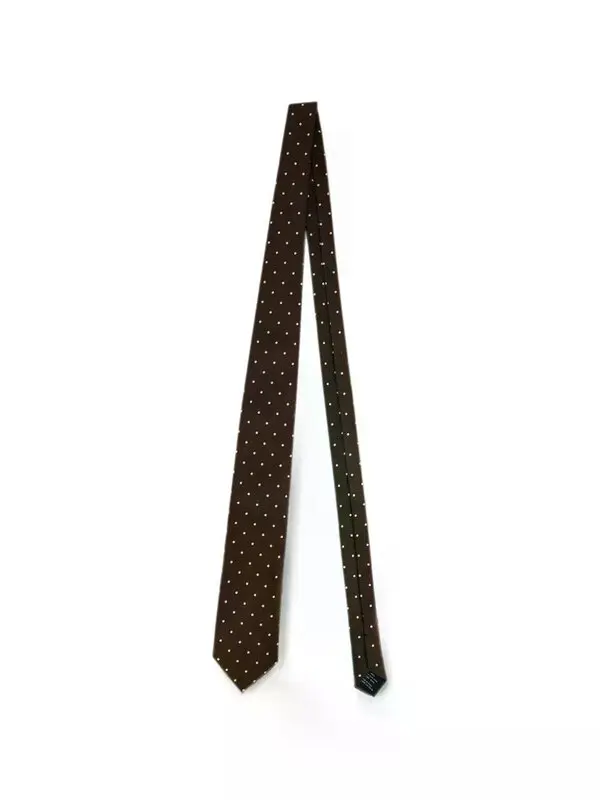 TOM FORD Polka-dot Silk Neck Tie - Brown