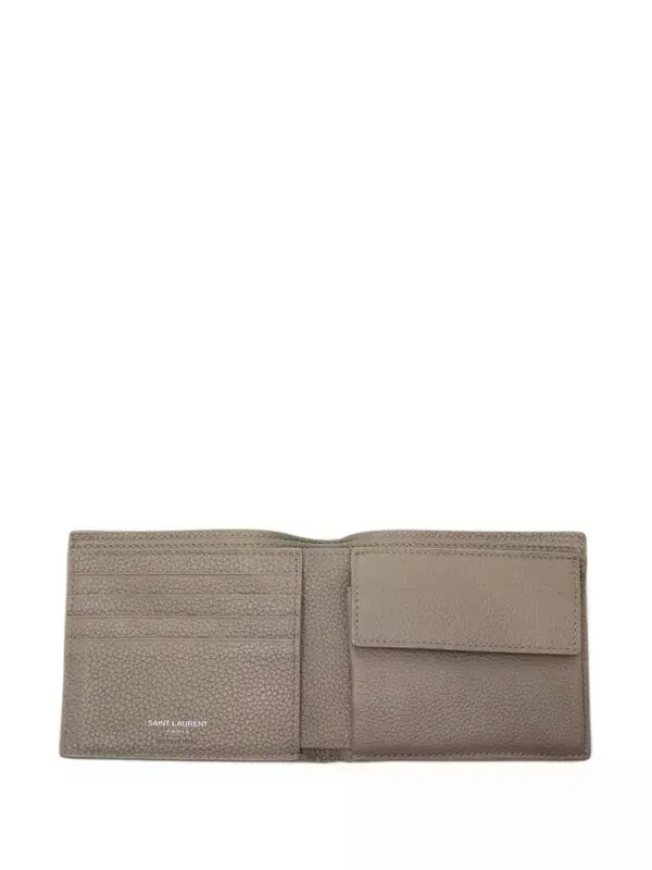 Saint Laurent 2023 Grained Leather Tiny Cassandre Bifold Wallet Small Wallets
