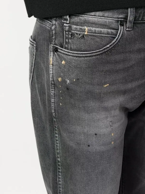 Emporio Armani Slim-cut Stonewashed Jeans
