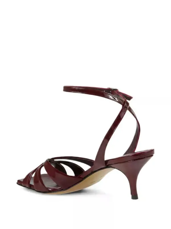 GUGLIELMO ROTTA Patent Leather Crossover Strap Sandals