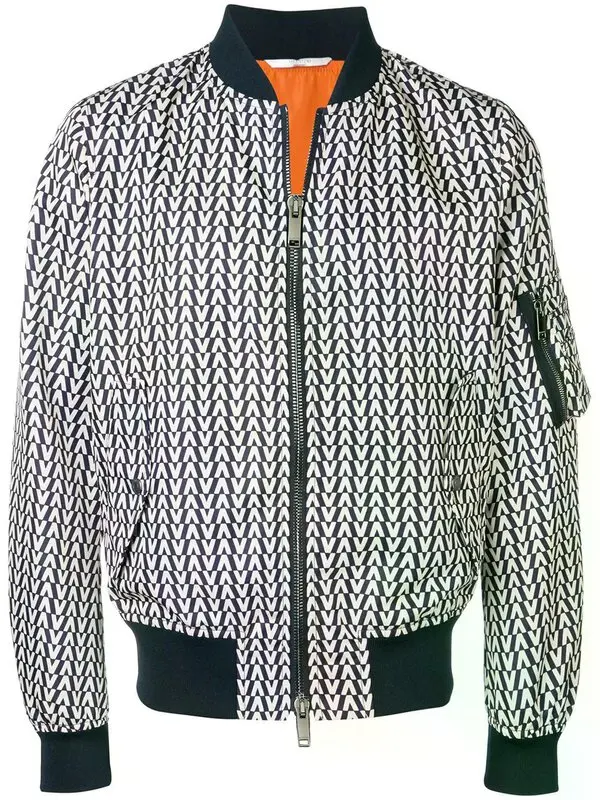 Valentino Garavani Logo Print Bomber Jacket