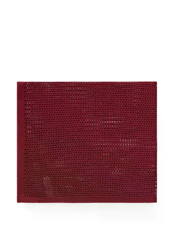 Zegna Open-knit Pocket Square - Red