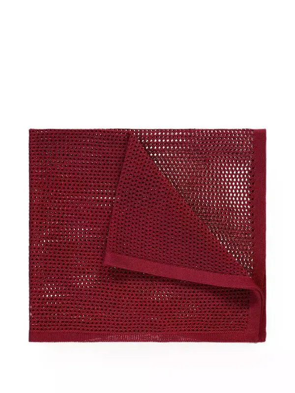 Zegna Open-knit Pocket Square - Red