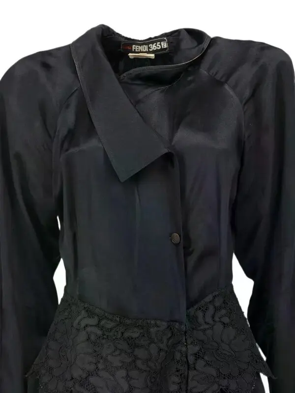 Fendi Lace-trim High Neck Midi Dress