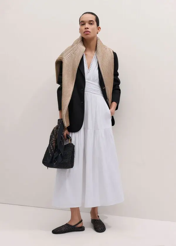 ME+EM Fit And Flare Maxi Dress - Soft White
