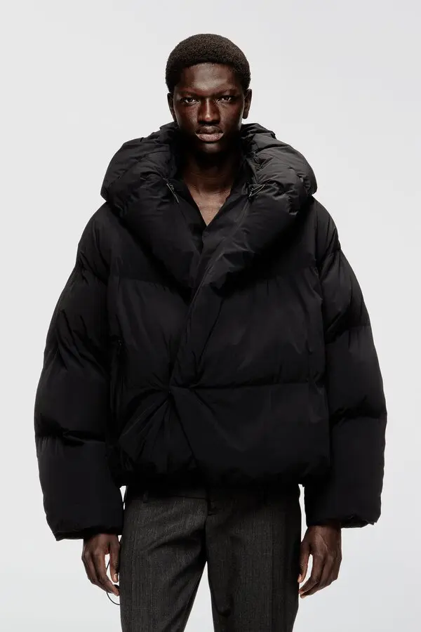 DIESEL® Wrap Puffer Jacket In Stretch Nylon