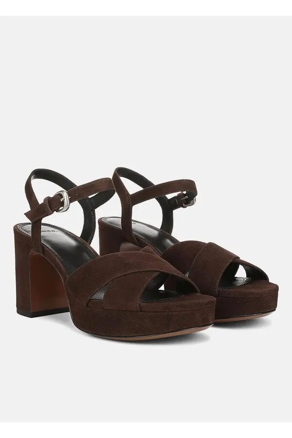 Vince Ericka Suede Platform Sandal - Brown