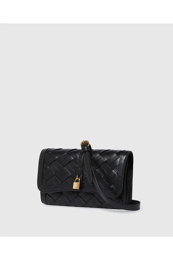 Stella McCartney Ryder Woven Wallet With Strap - Black