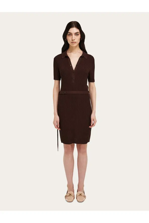 FERRAGAMO Knitted Polo Dress