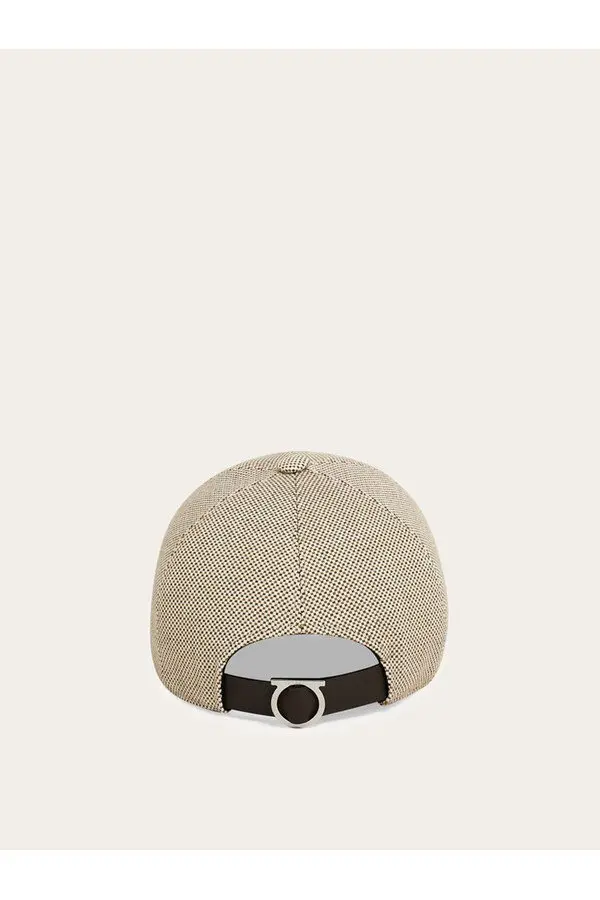 FERRAGAMO Baseball Cap With Leather Peak