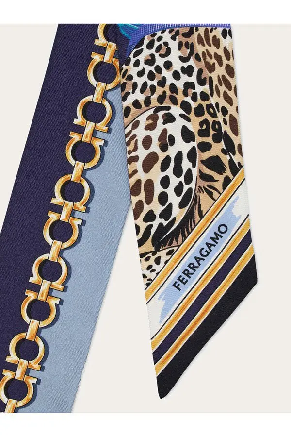FERRAGAMO Felini Print Silk Mini Bandeau - Blue