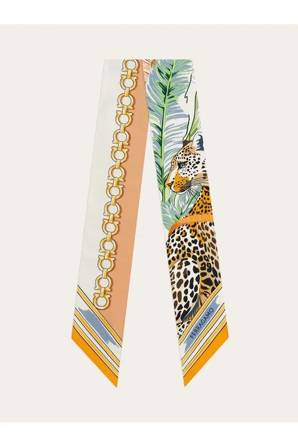 FERRAGAMO Felini Print Silk Mini Bandeau - Orange