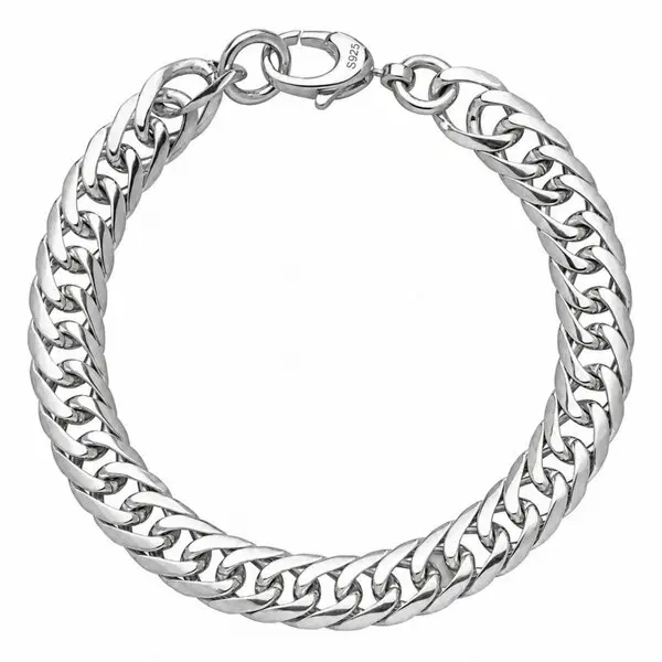 BELINDA JEWELZ Flat Cuban Link Bracelet - Silver