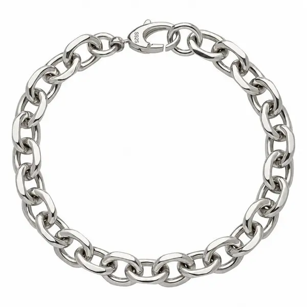 BELINDA JEWELZ Chunky Oval Link Bracelet - Silver
