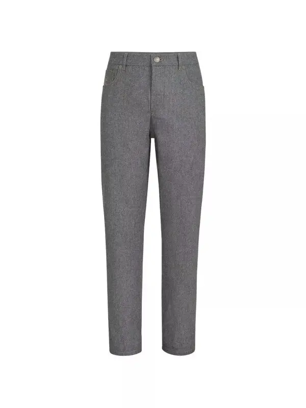 Brunello Cucinelli Virgin Wool Flannel Five-pocket Trousers