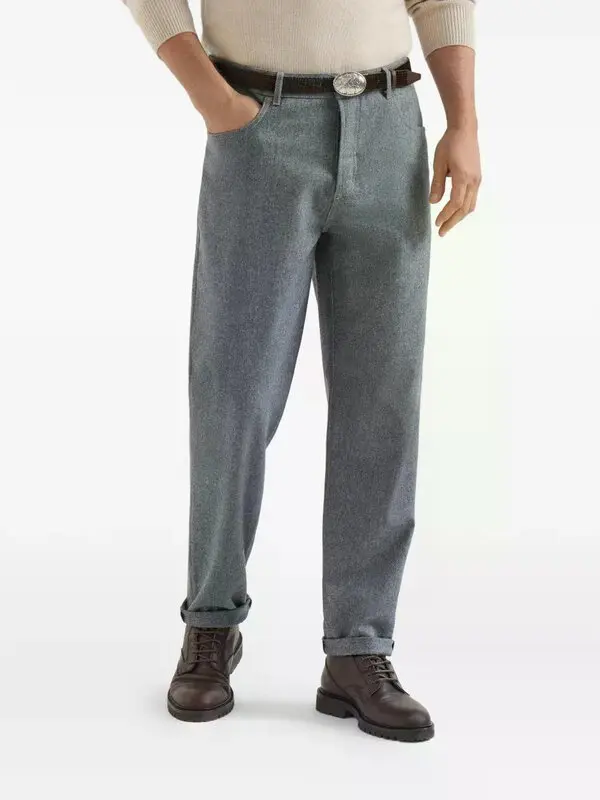 Brunello Cucinelli Virgin Wool Flannel Five-pocket Trousers