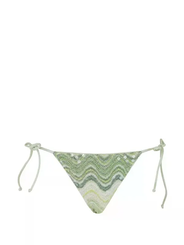 MC2 SAINT BARTH Marielle Sequin Embellished Bikini Bottoms - Green