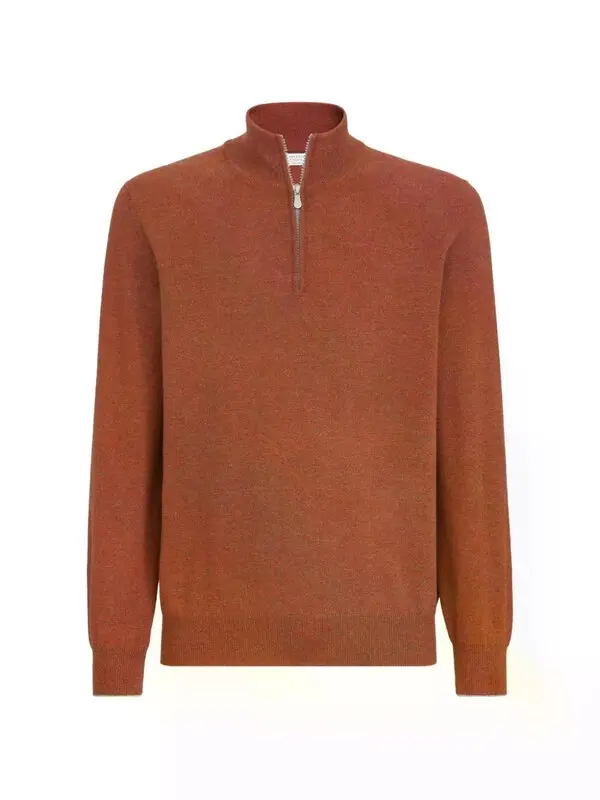 Brunello Cucinelli Mouliné Cashmere High-neck Sweater