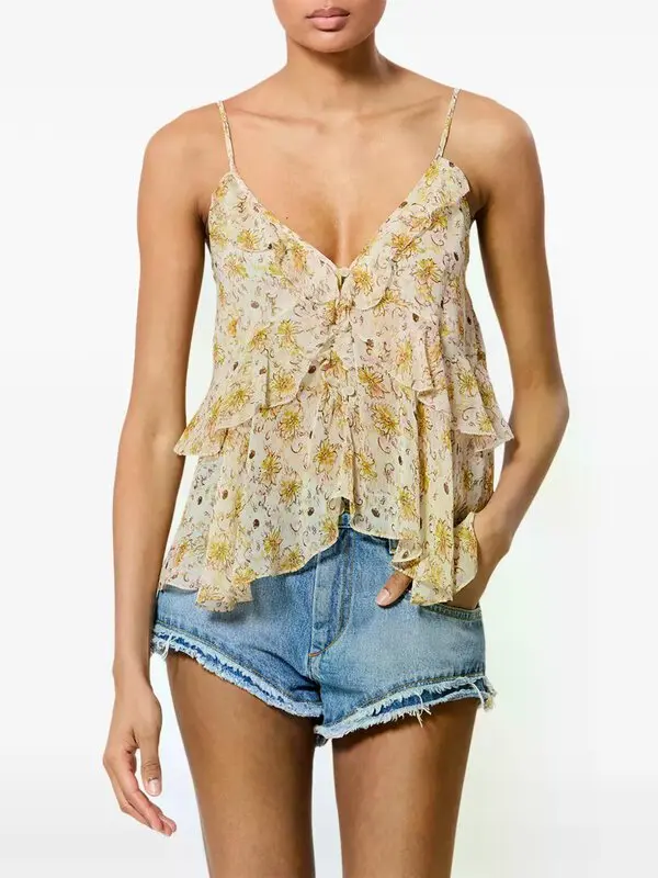 MARANT ETOILE Briara Floral Print Chiffon Top