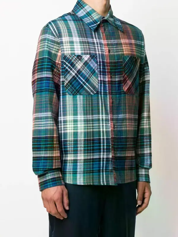 Off-White Stencil Arrows Print Plaid Shirt