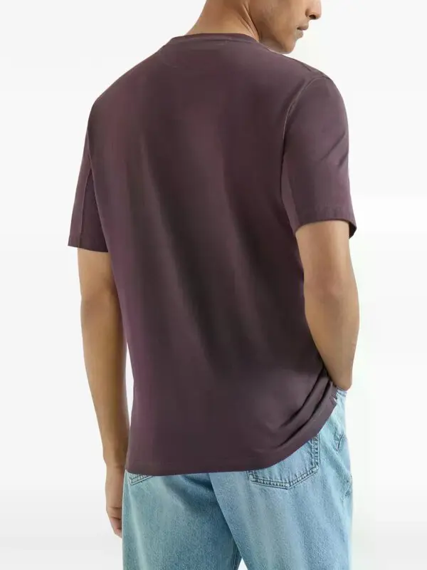Brunello Cucinelli Cotton Jersey Crew-neck T-shirt With Logo - Purple