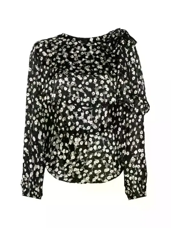 Isabel Marant Étoile Printed Silk Blouse - Black