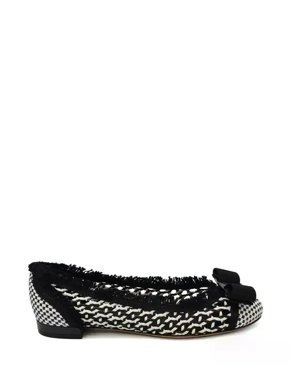 FERRAGAMO Bow-top Ballerina Flats - Black